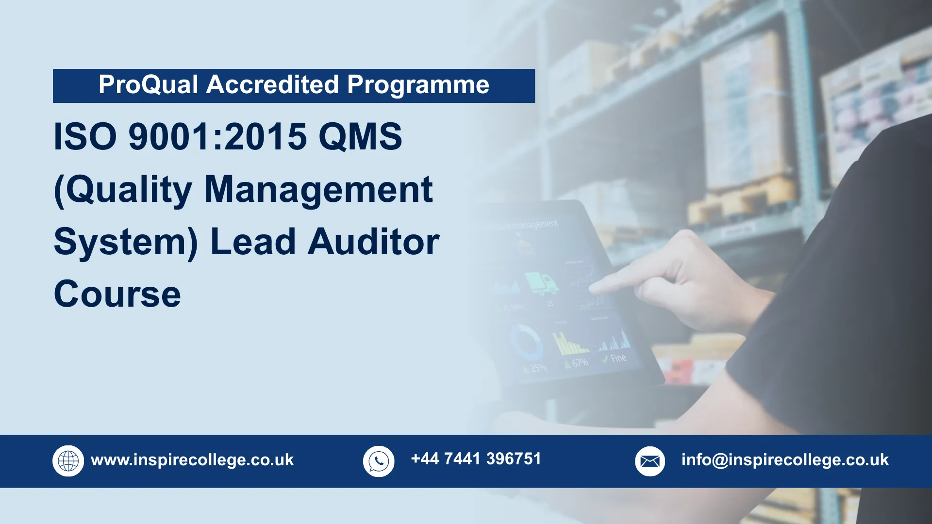 ProQual Accredited ISO 9001:2015 QMS (Quality Management System) Lead ...