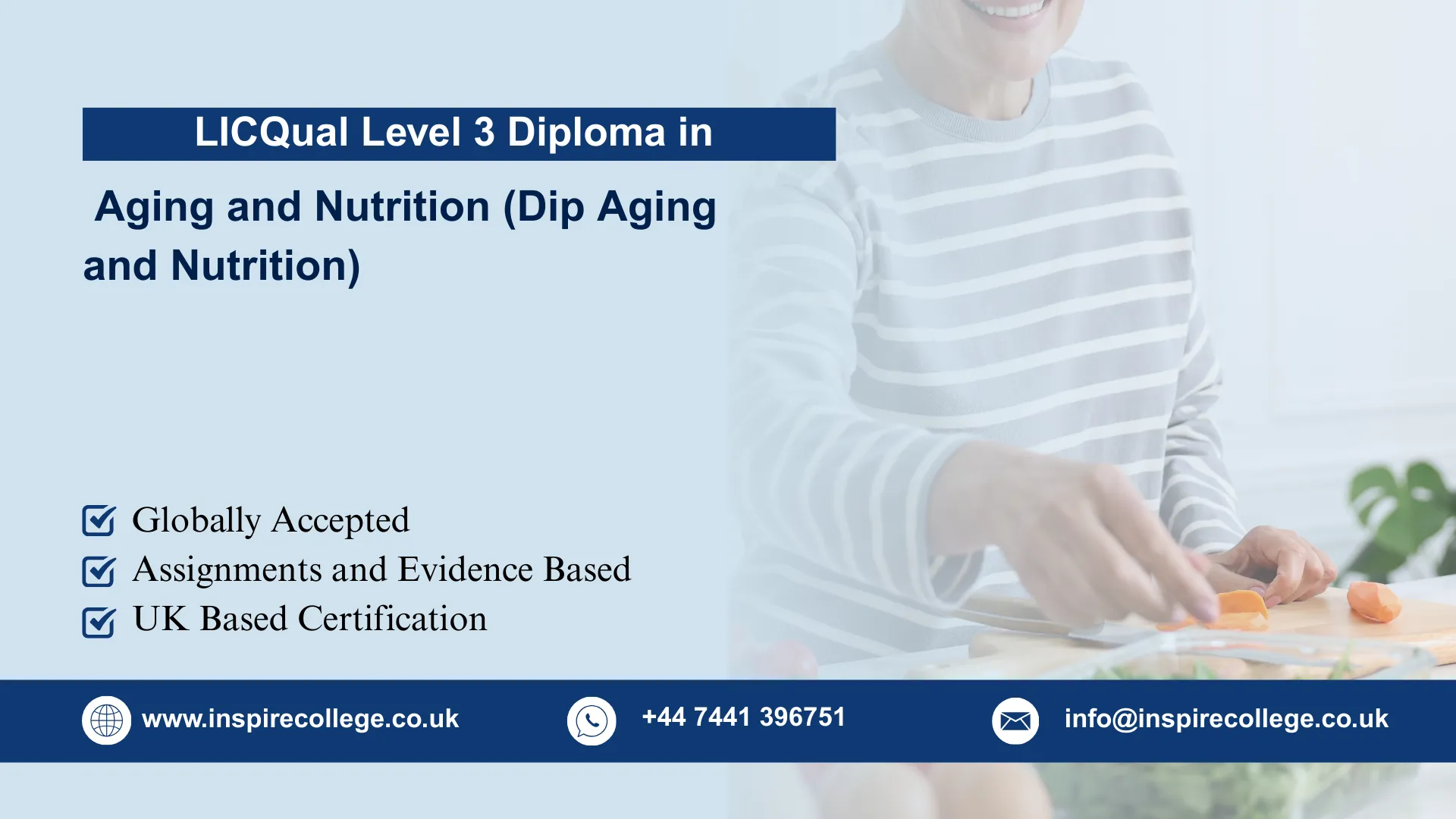LICQual Level 3 Diploma in Aging and Nutrition (Dip Aging and Nutrition)